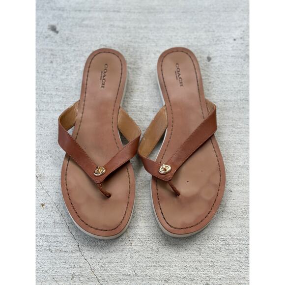 Coach | Shoes | Coach Womens B Tan Brown Shelly Signature Turn Lock ...